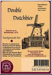 Drink Label: Double Dutchbier (Brouwerij de Molen, NetherlandsCol:NL ...
