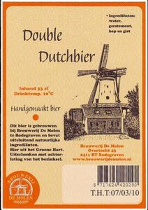 Drink Label: Double Dutchbier (Brouwerij de Molen, NetherlandsCol:NL ...