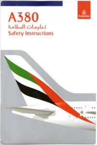 Safety Card: A380 (Emirates, United Arab EmiratesCol:UAE-AE-0017