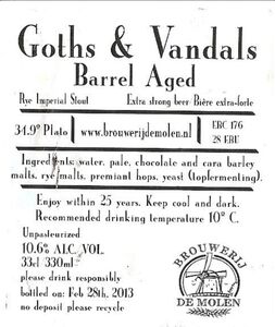Dranketiket: Goths & Vandals (Brouwerij de Molen, NederlandCol:NL-BEER ...