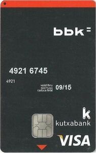 Tarjeta de Banco: Bbk = (Kutxabank, EspañaCol:ES-VI-0423.05