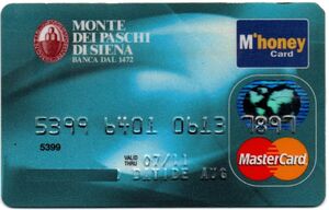 Bank Card: MasterCard Standard "M'honey Card" (Banca Monte dei Paschi ...