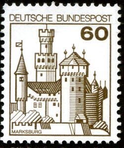 Stamp: Marksburg Castle (Germany, Federal Republic(Strongholds and ...