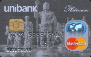 Bank Card: Unibank Platinum (Unibank, AzerbaijanCol:AZ-MC-0019
