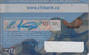 Bank Card: citi - Citi Life (Citibank, Czech RepublicCol:CZ-MC-0125.03