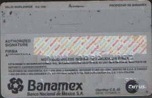 Bank Card: Banamex (Banamex, Mexico) Col:MX-MC-0003