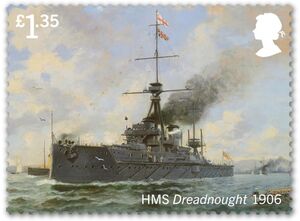 Stamp: HMS Dreadnought 1906 (United Kingdom of Great Britain & Northern ...