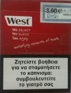 Cigarette Pack: West Red (GreeceCol:GR-CT-4571