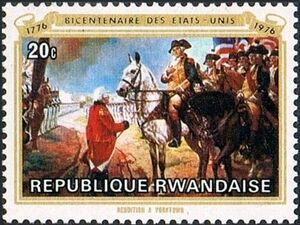 Stamp: Surrender at Yorktown (Rwanda(200 Years Independence of the USA ...