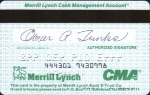 Bank Card: Merrill Lynch (Merrill Lynch Bank, United States of America ...