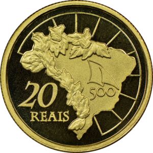 Coin: 20 Reais (500 Years Discovery of Brazil) (Brazil) (1994~Today ...