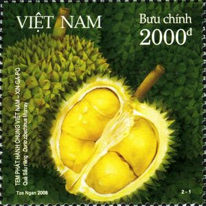 Stamp: Durian (Durio zibethinus) (Vietnam(Vietnam-Singapore Joint Issue ...