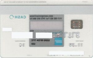 Bank Card: American Express Transparent blue CASH - US 371741 (American ...