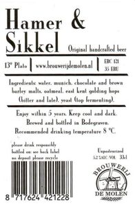 Drink Label: Hamer & Sikkel (Brouwerij de Molen, NetherlandsCol:NL-BEER ...