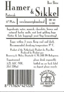 Drink Label: Hamer & Sikkel Porter-ish (Brouwerij de Molen ...