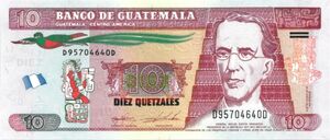 Billete de Banco: 10 Quetzales (Guatemala(2010-2020 Issue) Wor:P-123Аb.2