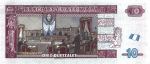 Banknote: 10 Quetzales (Guatemala(2010-2021 Issue) Wor:P-123A b.2