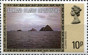 Stamp: Clerke Rocks (Falkland Islands, Dependencies) (Queen Elizabeth ...