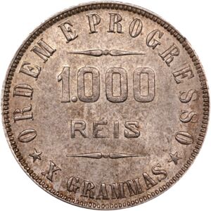 Moneda: 1,000 Réis (Brasil(1889~1922 - Antiguo Real (República)) WCC:km507