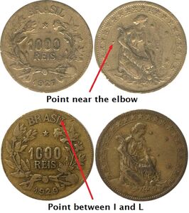 Coin: 1,000 Réis (Brazil(1918~1935 - Republic 2nd Real) Col:BR-000157 ...