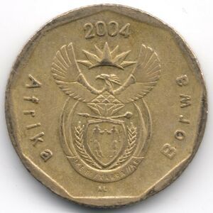 Coin: 20 Cents (Afrika Borwa - Sotho legend) (South Africa) (1994~Today ...