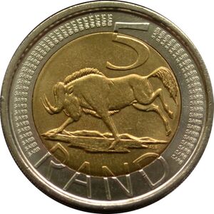 Coin: 5 Rand (Afrika Dzonga, Ningizimu afrika - Tsonga & Swazi) (South ...