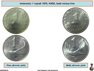 Coin: 1 Rupiah (Indonesia(1970~1978 - Second series) Col:ID-000022,WCC:km20