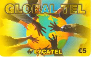 Telefonkarte: Lycatel - Global Tel (Hands touching world map) (Remote ...