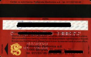 Bank Card: Yuba Card (Poštanska štedionica, Serbia) Col:RS-GM-0004