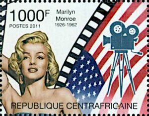 Stamp: Marilyn Monroe (1926-1962) (Central African Republic(Marilin Monroe 2011) Mi:CF 3088,Sn ...