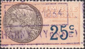 Stamp: Timbre fiscal (France: Revenue Stamps(Timbre Fiscal) Yt:FR FI9