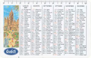 Pocket Calendar: Buffetti (Italy(Advertising) Col:IT-2004-Adv-012 📅