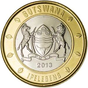 Moneda: 5 Pula (Botswana) (1976~Actualidad - Circulación (Pula)) WCC:km37
