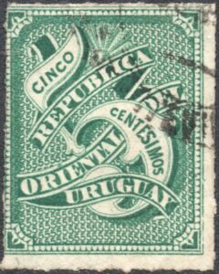 Stamp: Number 5 (Uruguay(Numerals in Frames) Mi:UY 38x,Sn:UY 40,Yt:UY ...