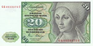 Banknote: 20 Deutsche Mark (Germany, Federal Republic(1970-1980 Issue ...
