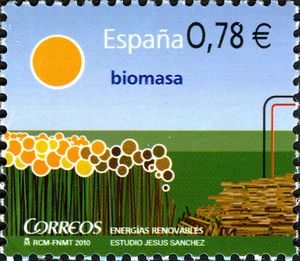 Stamp: Biomass (Spain(Renewable energies 2010) Mi:ES 4525,Yt:ES 4230,Sg ...