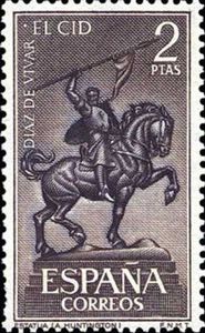 Stamp: "El Cid" (equestrian statue by A. Huntington) (Spain(El Cid ...