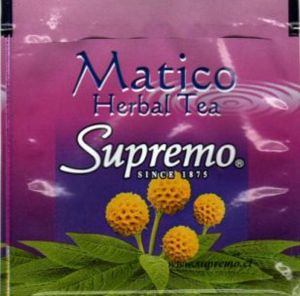 Tea Bag: Hierba Matico, glossy, stripe at the side of the bag (Supremo ...