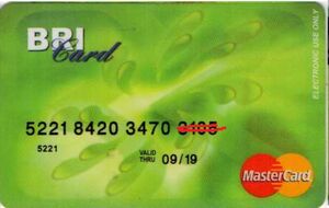 Bank Card: BRI Card (PT Bank Rakyat Indonesia, Indonesia) Col:ID-MC-0057.03