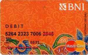 Bank Card: BNI - Orange Batik (Bank BNI, Indonesia) Col:ID-MC-0068.02