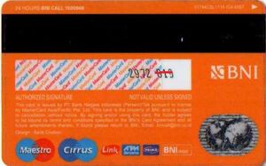 Bank Card: BNI - Orange Batik (Bank BNI, Indonesia) Col:ID-MC-0068.02