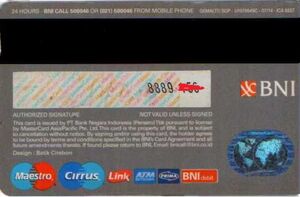 Bank Card: BNI - Grey Batik 3 (Bank BNI, IndonesiaCol:ID-MC-0068.03