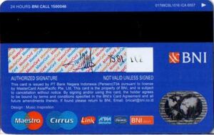 Bank Card: Taplus Muda Blue (Bank BNI, Indonesia) Col:ID-MC-0074.01