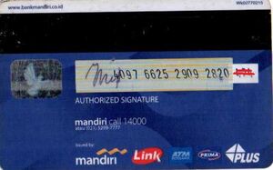 Bank Card: Silver Debit - Blue (Bank Mandiri, Indonesia) Col:ID-VI-0073.02