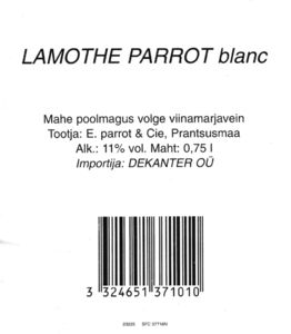 Drink Label: Lamothe Parrot (E.Parrot & Cie, FranceCol:FR-WINE-000463