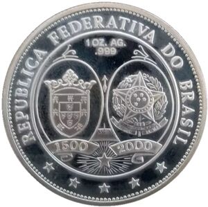 Coin: 1 Ounce (500th Anniversary Discovery of Brazil) (Brazil(2000 ...