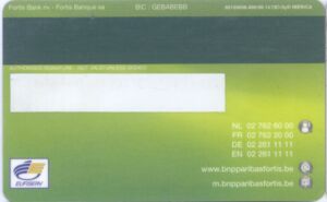 Bank Card: BNP Paribas Fortis Maestro (BNP Paribas Fortis, BelgiumCol ...