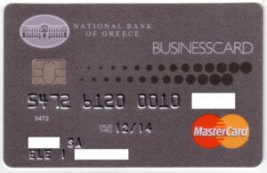 Bank Card: NATIONAL BANK OF GREECE BUSINESSCARD MasterCard (0812 ...