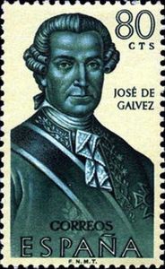 Timbre: José de Galvez (Espagne(Explorers and Colonizers of America (IV ...