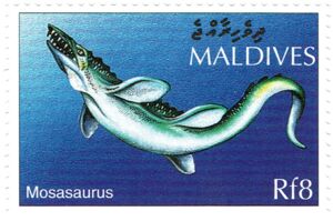 Stamp: Mosasaurus (Maldives(World of Dinosaurs) Mi:MV 2966,Sn:MV 2274 ...